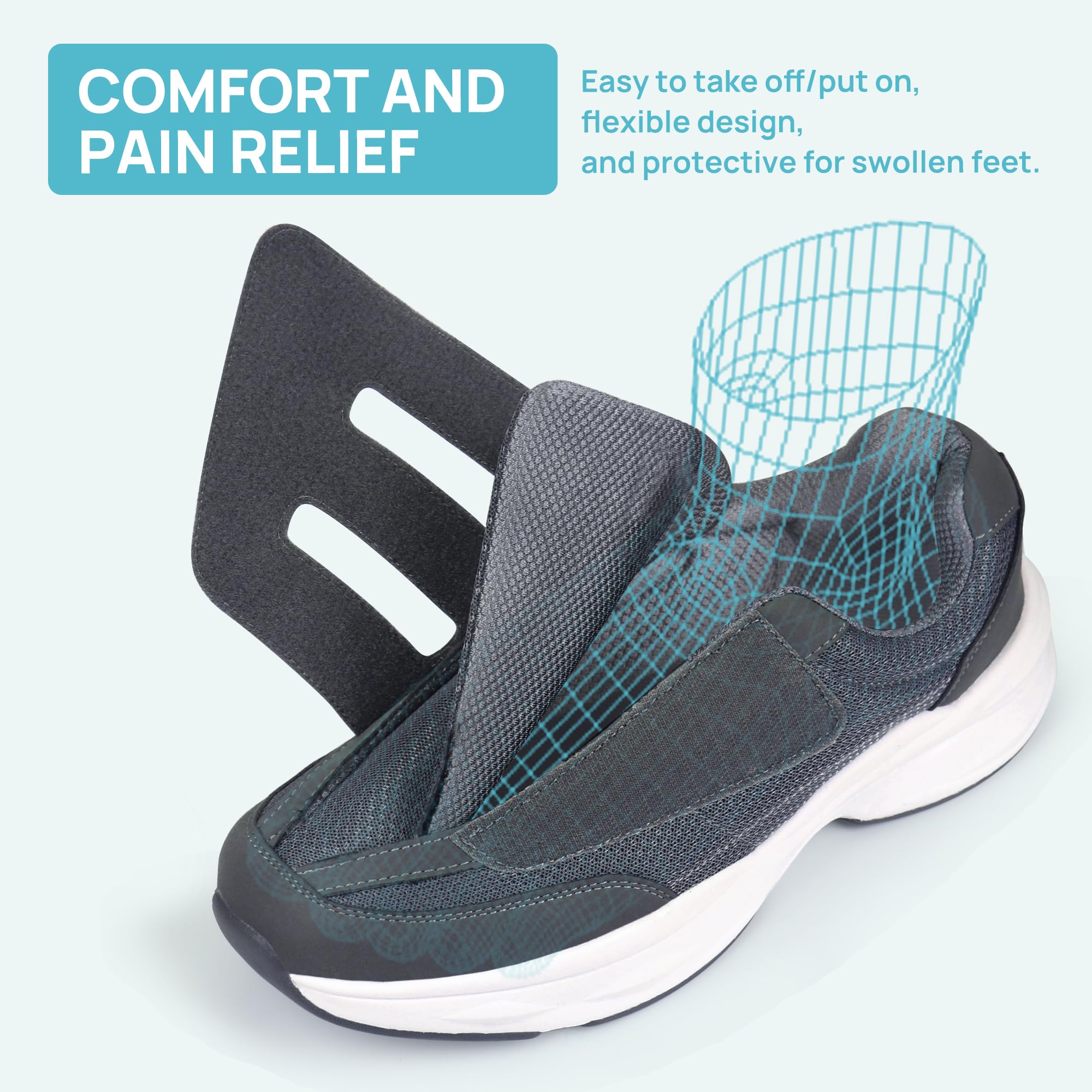 Ortho+rest Men Diabetic Walking Shoes Swollen Feet Shoe with Adjustable ...