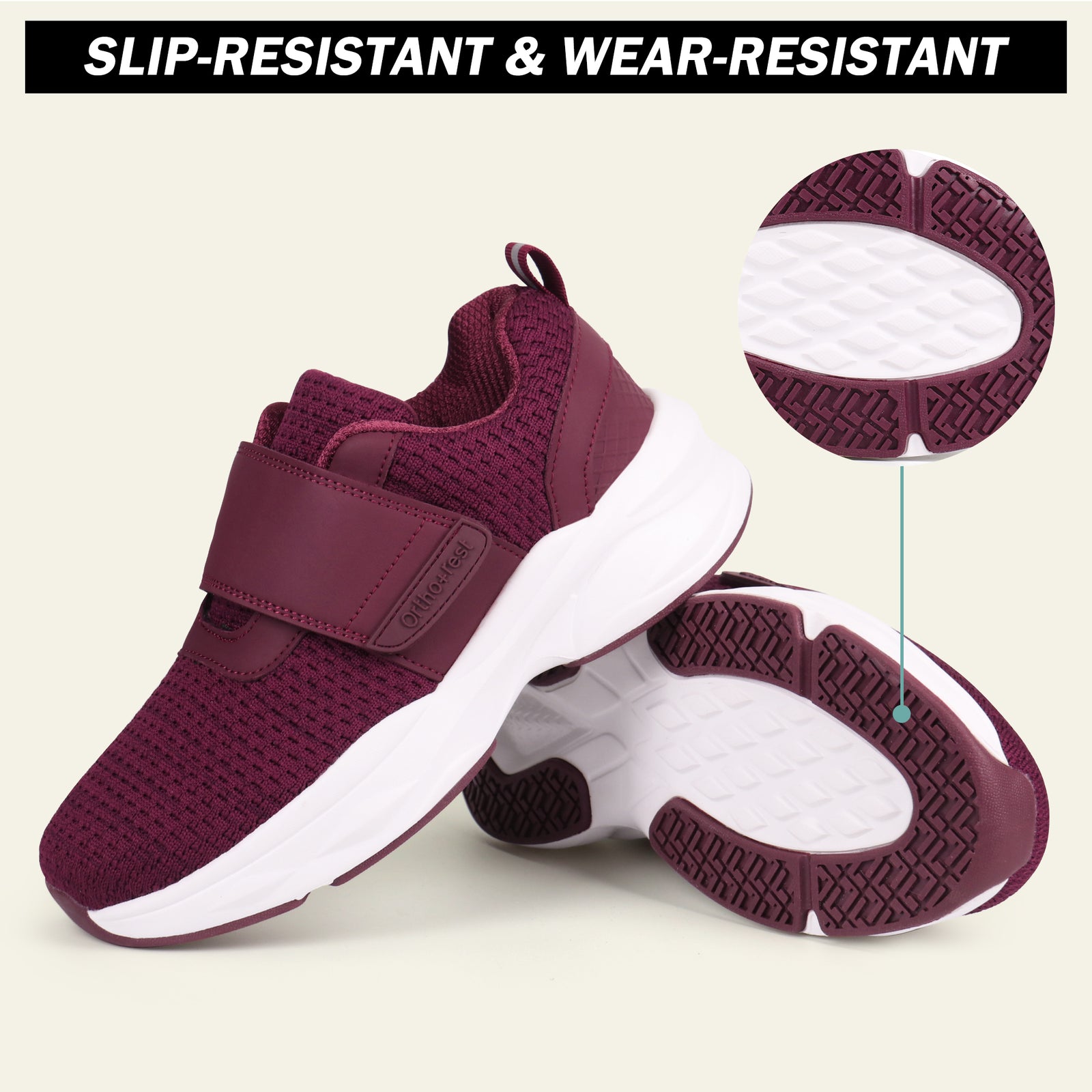 Ortho+rest Women Diabetic Shoes with Adjustable Closure Orthopedic ...