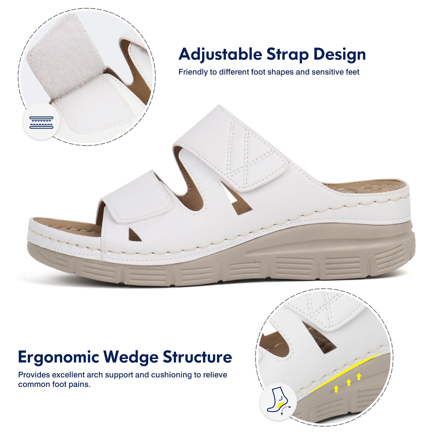 Ortho+rest Women Arch Support Slides Orthotic Walking Sandals ...